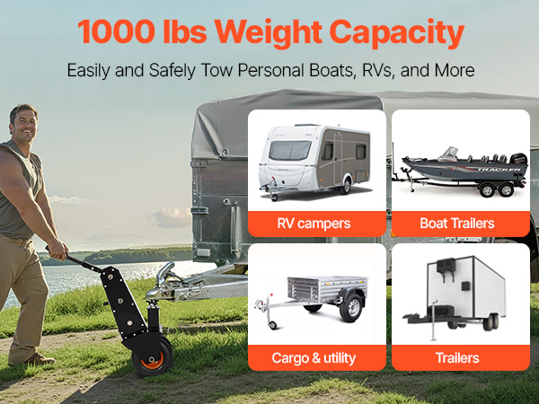 Trailer Dolly 454kg Weight Capacity Trailer Mover Dolly 2 and 2-5/16 in ...