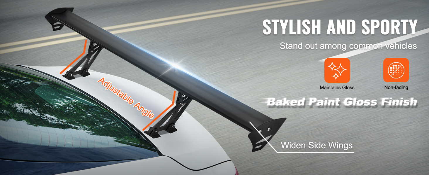 VEVOR GT Wing Car Spoiler, 43.3 inch Universal Spoiler with Single Deck ...