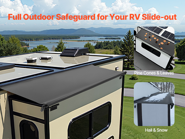 1" to 13' Awning Fabric Replacement Black Slide Topper Awning for RVs ...