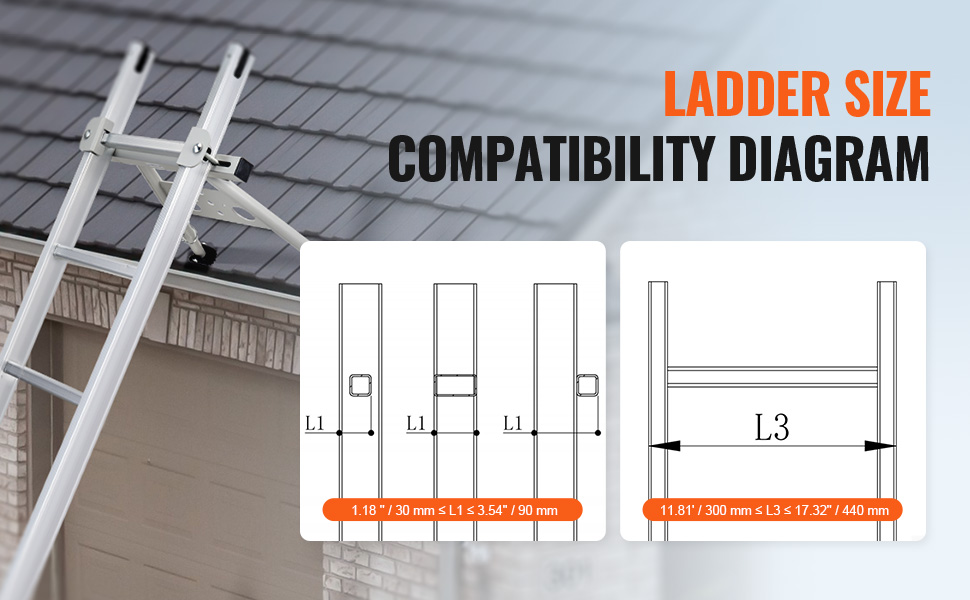 VEVOR Ladder Stabilizer Adjustable Feet Extension Standoff Heavy Duty ...