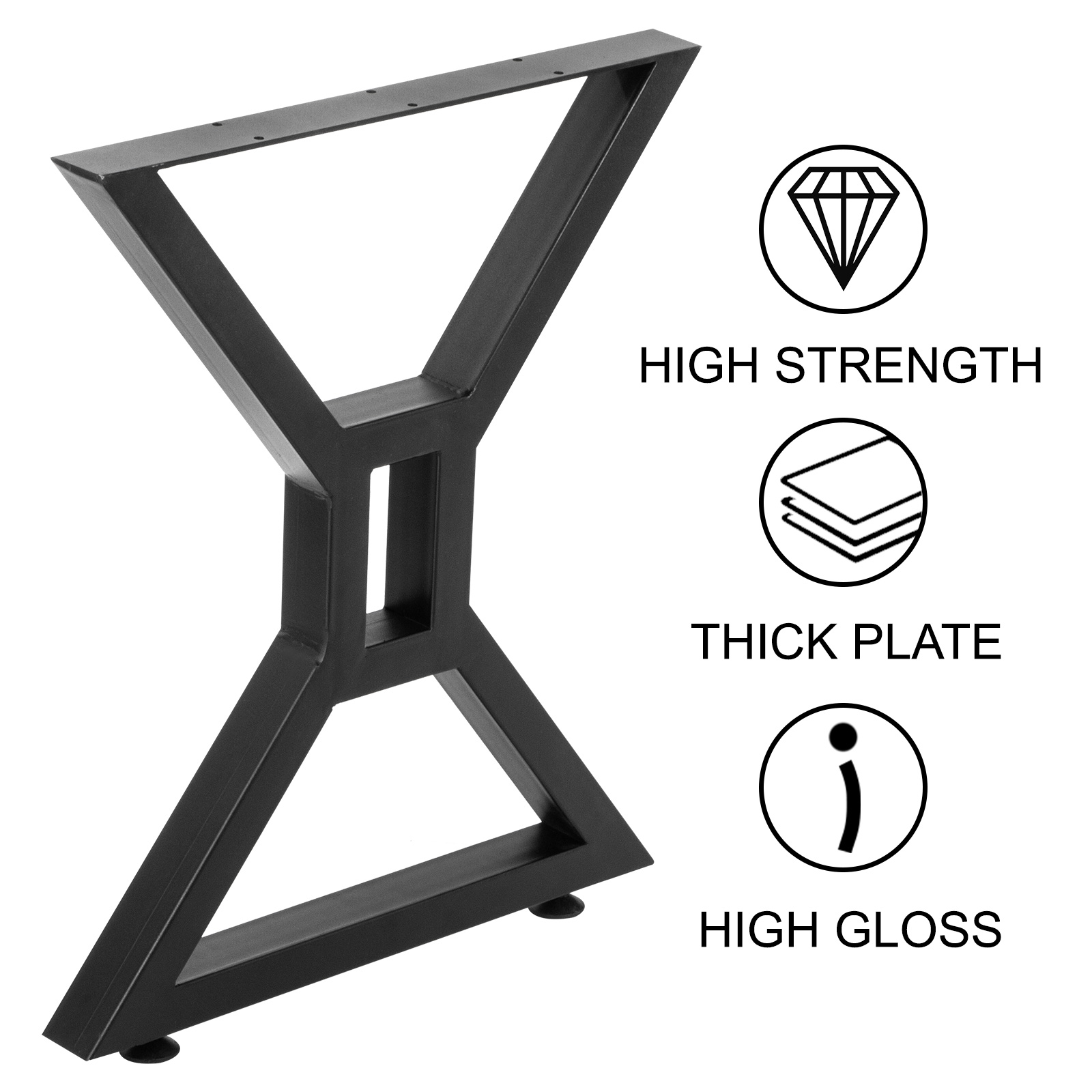 VEVOR Dining Table Legs 28 inch, Metal Table Legs 2PCs, Hollow X-Shaped ...