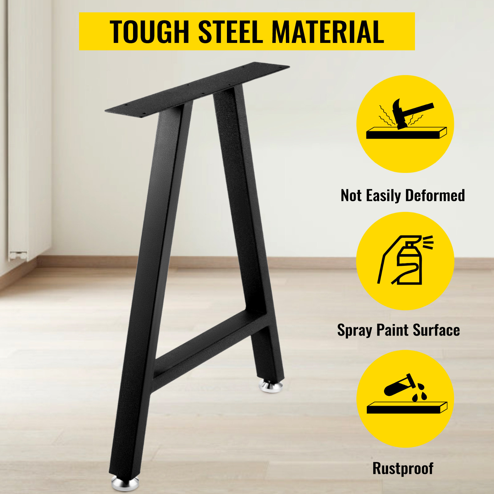 VEVOR Metal Table Legs 28 x 17.7 inch A-Shaped Desk Legs Set of 2 Heavy ...
