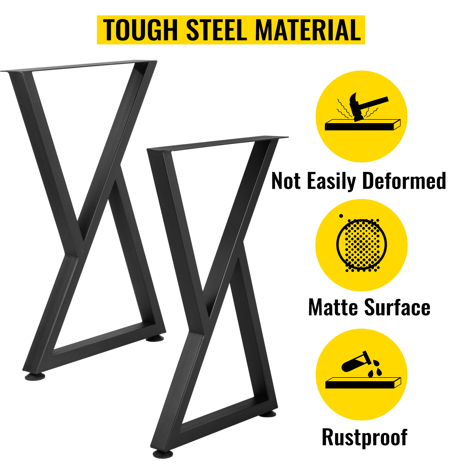 VEVOR Metal Table Legs, 28x18 inch Desk Legs, Set of 2, Heavy Duty ...