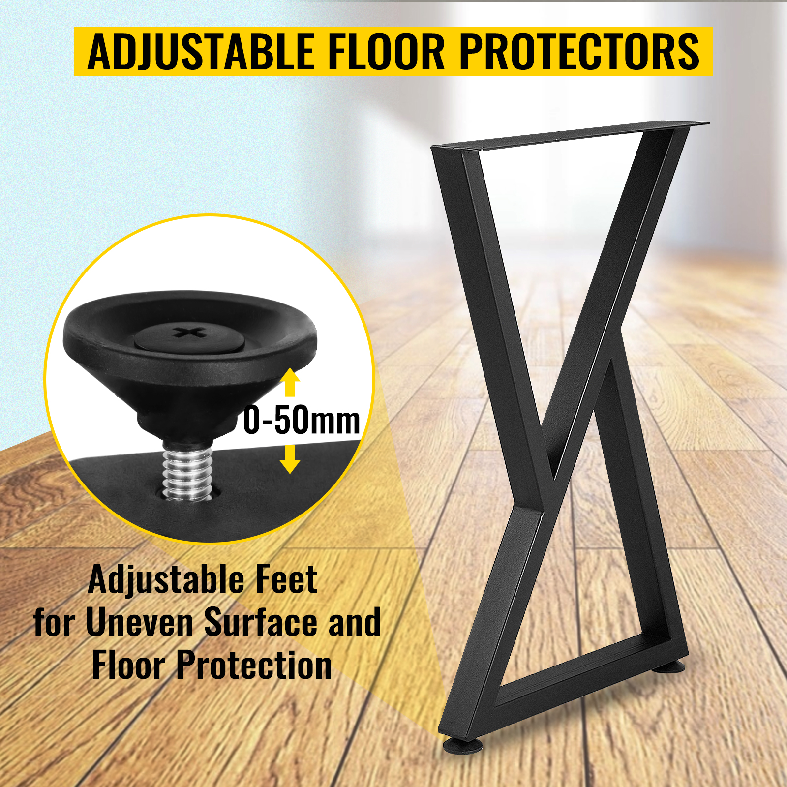 VEVOR Metal Table Legs, 28x18 inch Desk Legs, Set of 2, Heavy Duty ...