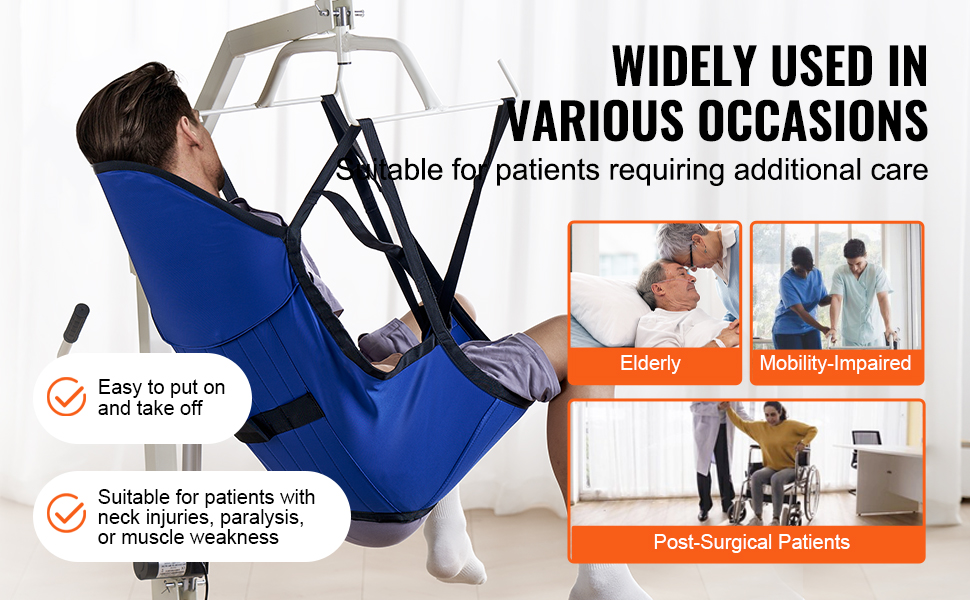 VEVOR Patient Lift Sling with Head Support Small-Size U Shape Divided ...