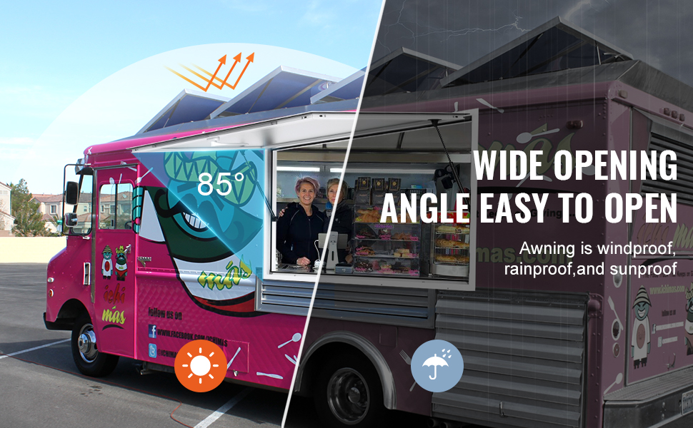 VEVOR 36"L x 36"W Concession Stand Serving Window Food Truck Service ...