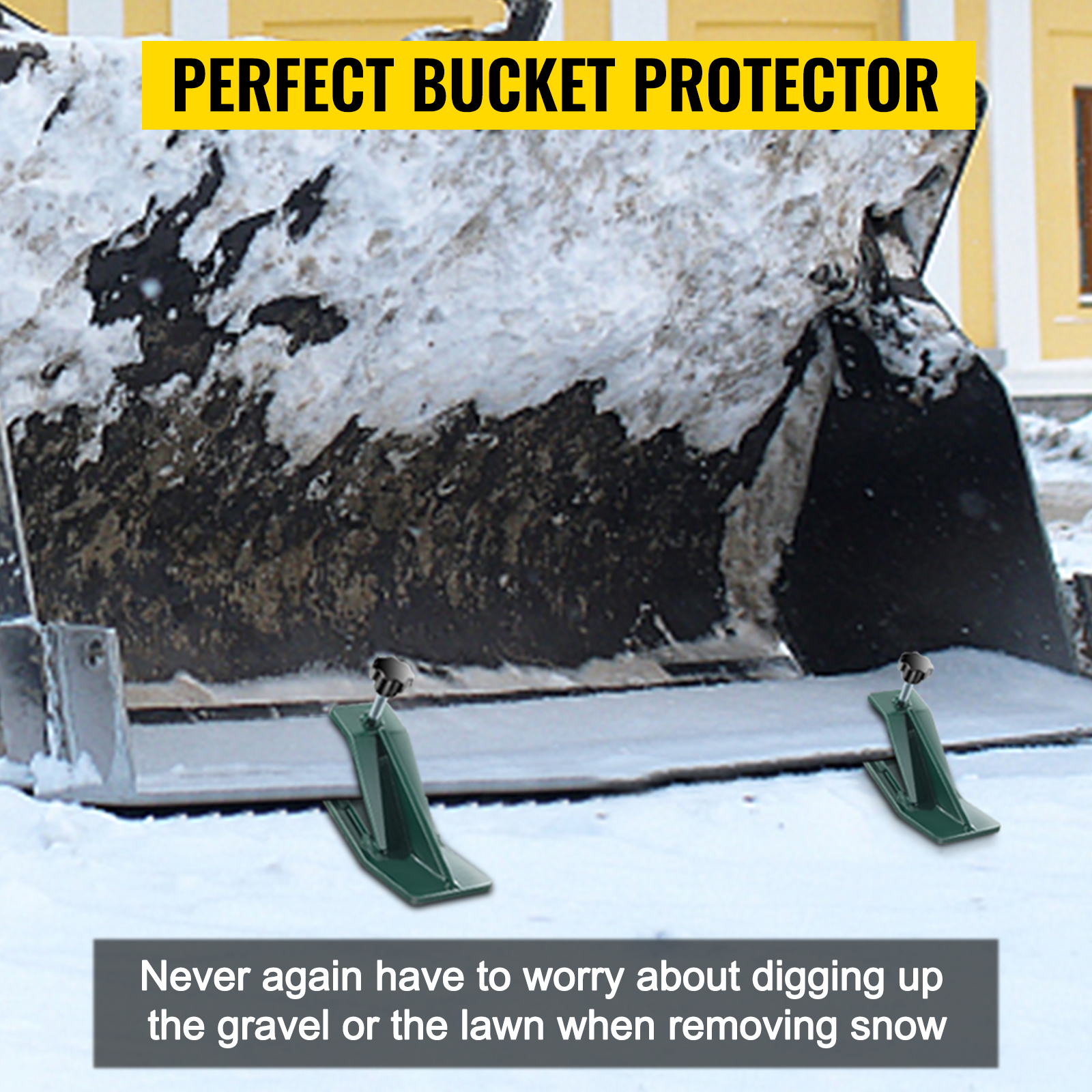 VEVOR Tractor Bucket Protector, 2pcs Ski Edge Protector, 12" Long Turf ...