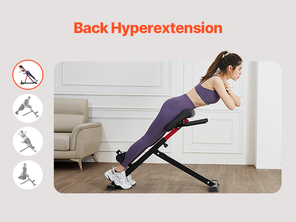 Roman Chair Back Extension Hyperextension Bench Adjustable Foldable ...