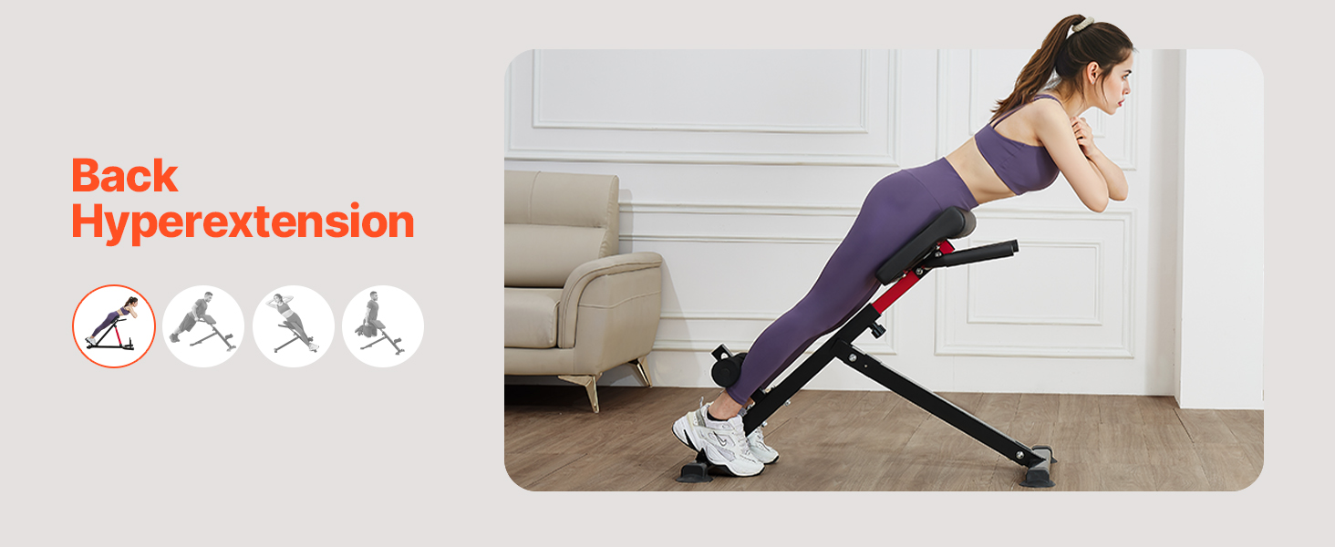 Roman Chair Back Extension Hyperextension Bench Adjustable Foldable ...