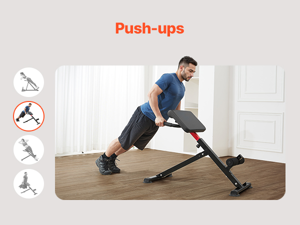 Roman Chair Back Extension Hyperextension Bench Adjustable Foldable ...