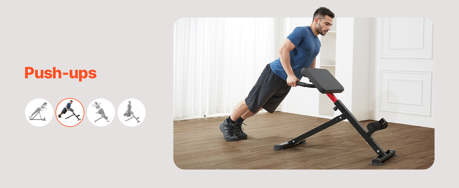 Roman Chair Back Extension Hyperextension Bench Adjustable Foldable ...