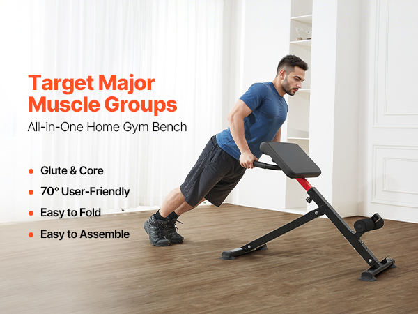 Roman Chair Back Extension Hyperextension Bench Adjustable Foldable ...