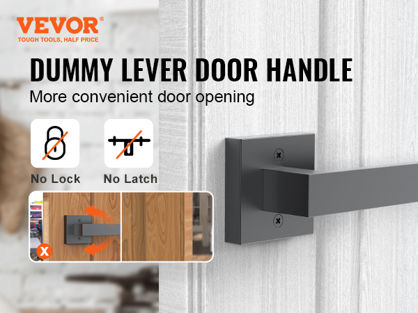 VEVOR Dummy Door Lever, 2 PCS Non-Turning Single Side Push/Pull Handle ...