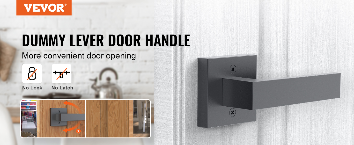 VEVOR Dummy Door Lever, 2 PCS Non-Turning Single Side Push/Pull Handle ...