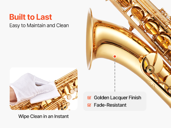 Gold Brass Tenor Saxophone B Flat Sax Beginner Kit with Case Straps ...