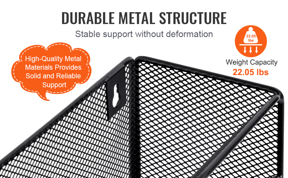 VEVOR File Wall Rack Mesh Wall File Holder 1-Piece 10 Pockets for ...