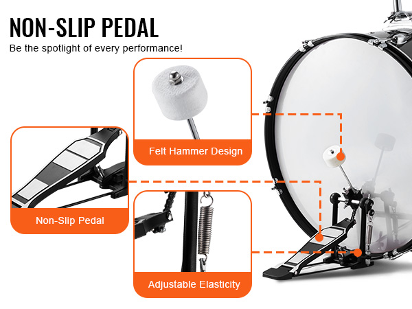 VEVOR Adult Drum Set 5-Piece 22 in Complete Full Size Drum Kit with ...