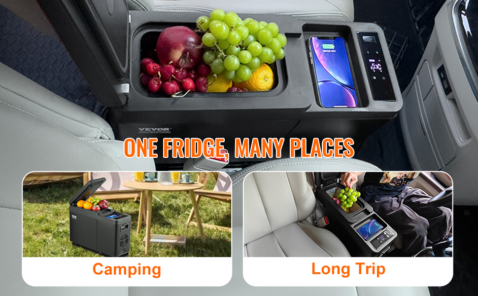 VEVOR Portable Car Refrigerator Freezer Compressor 8 L Single Zone for ...