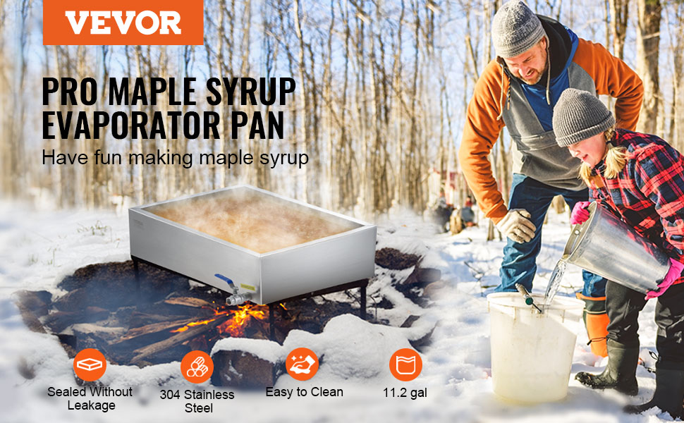 Maple Syrup Evaporator Pan 304 Stainless Steel with Valve for Home ...
