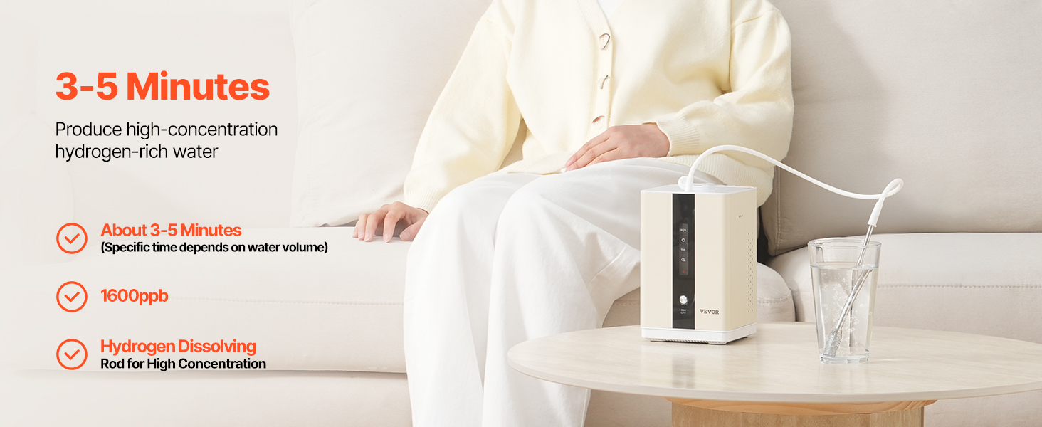 VEVOR Hydrogen Inhalation Machine 99.99% High Purity 225ml/min Portable ...