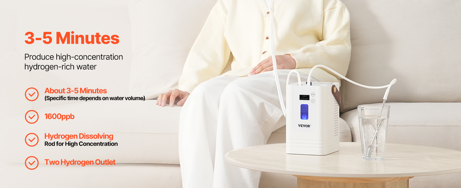Hydrogen Inhalation Machine 99.99% High Purity HO-Separated 450ml/min 3 ...