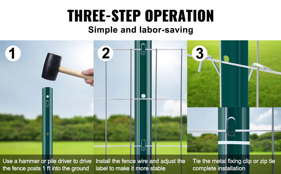 VEVOR 7 Feet Fence Post 10 Pack T-Post Heavy Duty Metal Fence Posts ...