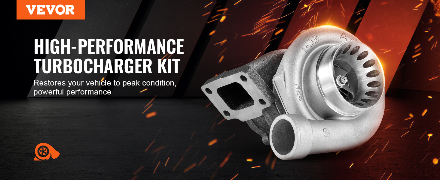 VEVOR Turbo Turbocharger with Gasket Kit for 2.5L-6.0L Engine ...