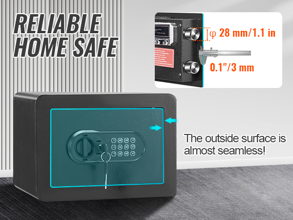 VEVOR Safe, 0.5 Cubic Feet Home Safe, Steel Security Safe with Digital ...