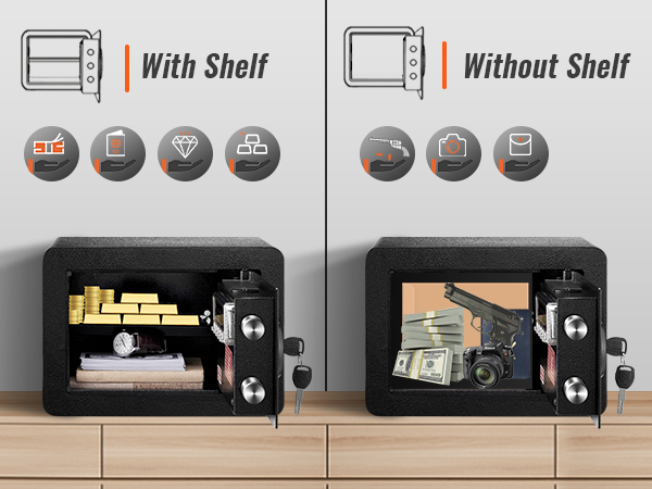 VEVOR Safe, 0.5 Cubic Feet Home Safe, Steel Security Safe with Digital ...