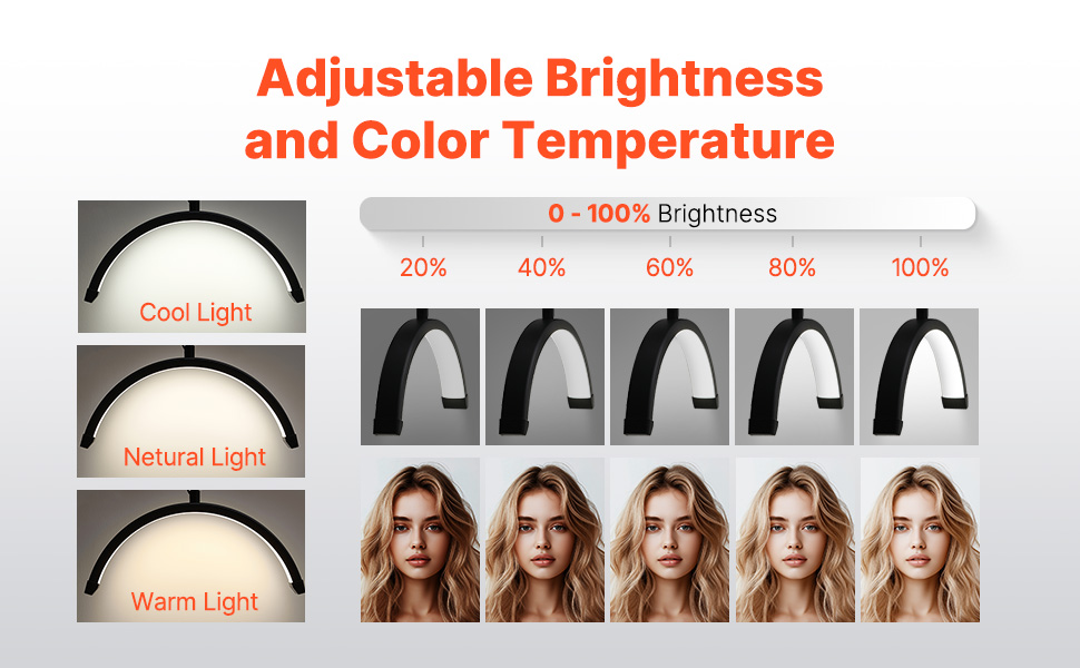 Half Moon Light for Esthetician 2 in 1 LED Floor and Desk Lamp Lash ...