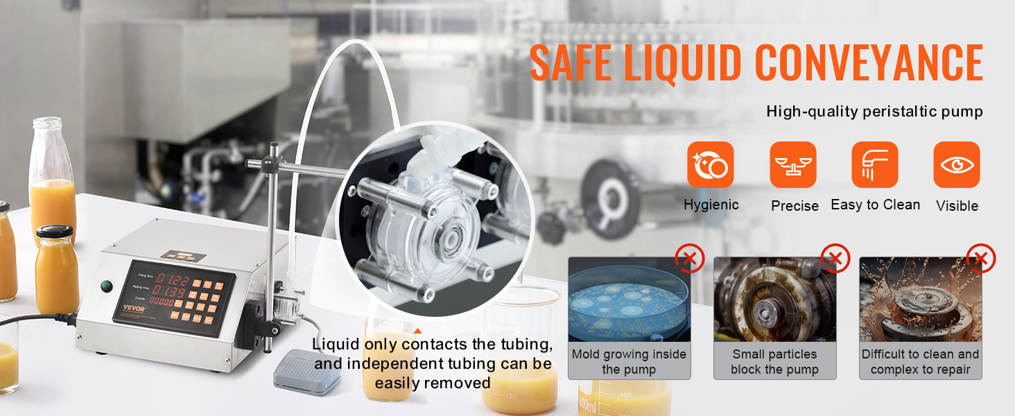VEVOR Liquid Filling Machine, 5-650ml Filling Capacity, Automatic ...