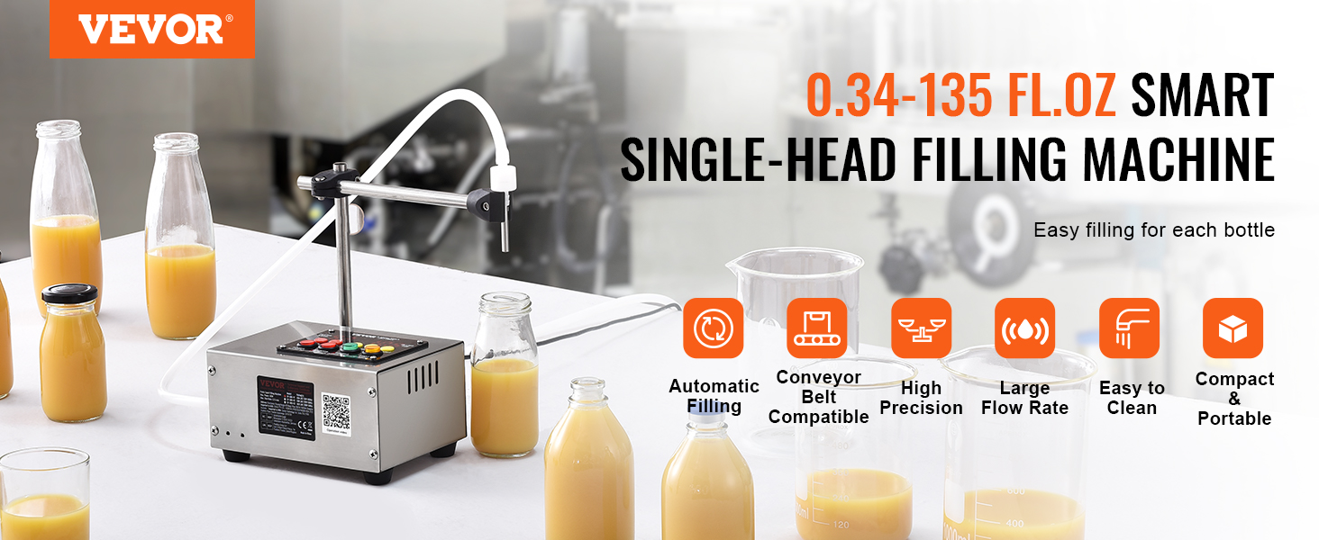 VEVOR Liquid Filling Machine, 10-4000ml Filling Capacity, Automatic ...