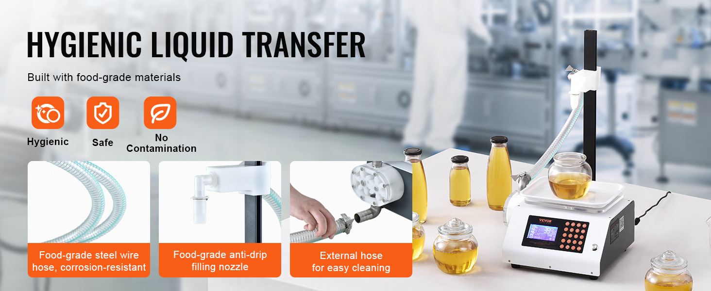 VEVOR Liquid Filling Machine, 50-5000 g Weighing Capacity, Automatic ...