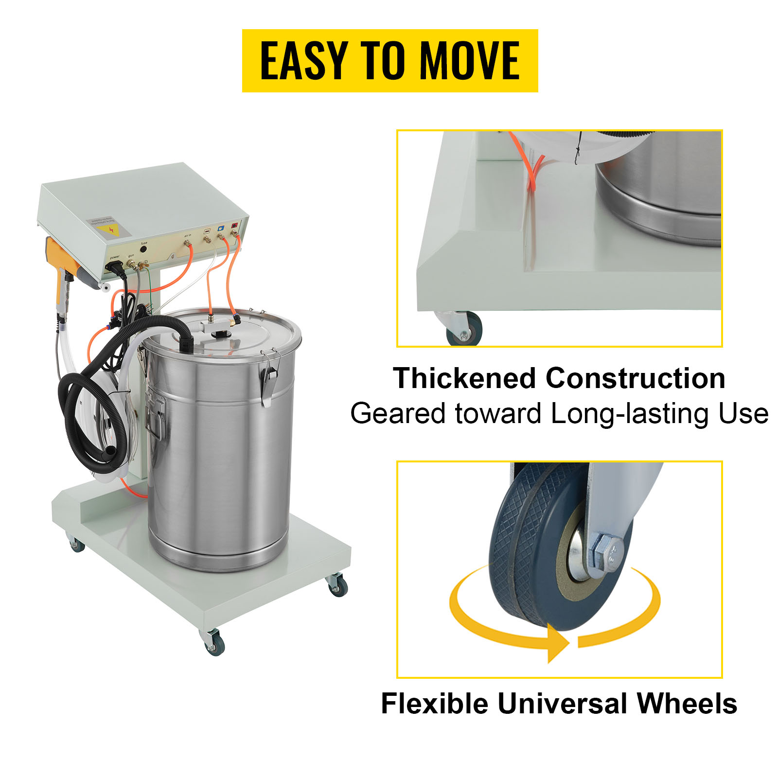 VEVOR 40W 50L Electrostatic Powder Coating Machine with Spraying Gun ...