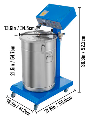 VEVOR 50W 45L Electrostatic Powder Coating Machine with Spraying Gun ...