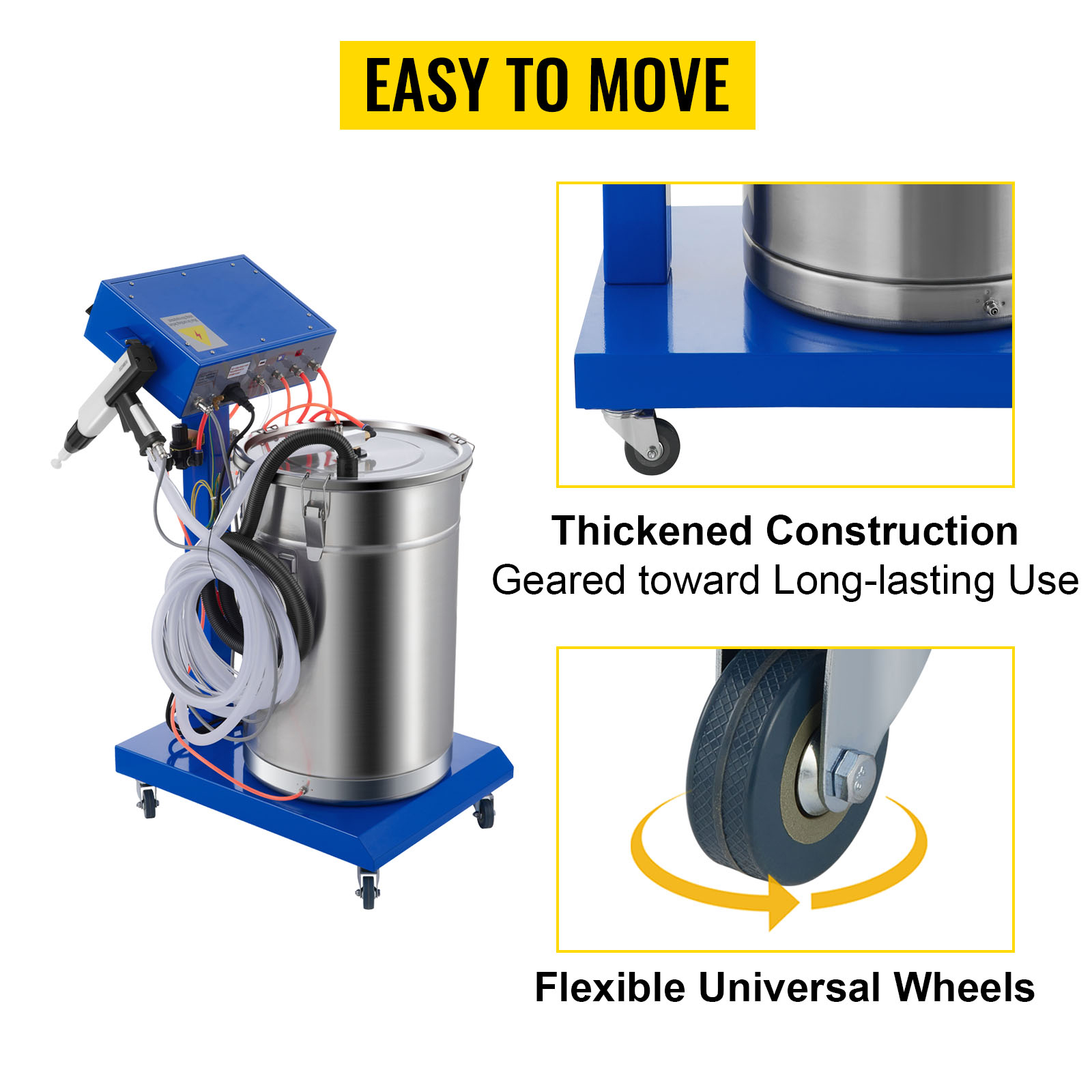 VEVOR 50W 45L Electrostatic Powder Coating Machine with Spraying Gun ...