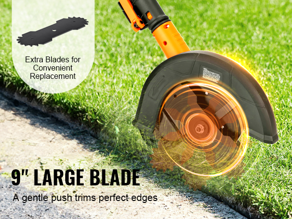 VEVOR Lawn Edger, 20 V Battery Powered Cordless Edger, 9-inch Blade ...