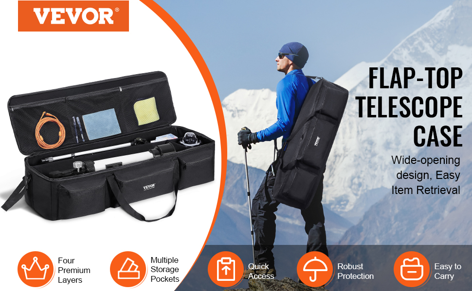 VEVOR Telescope Case 40.7" Multipurpose Shock-Absorbent Telescope ...