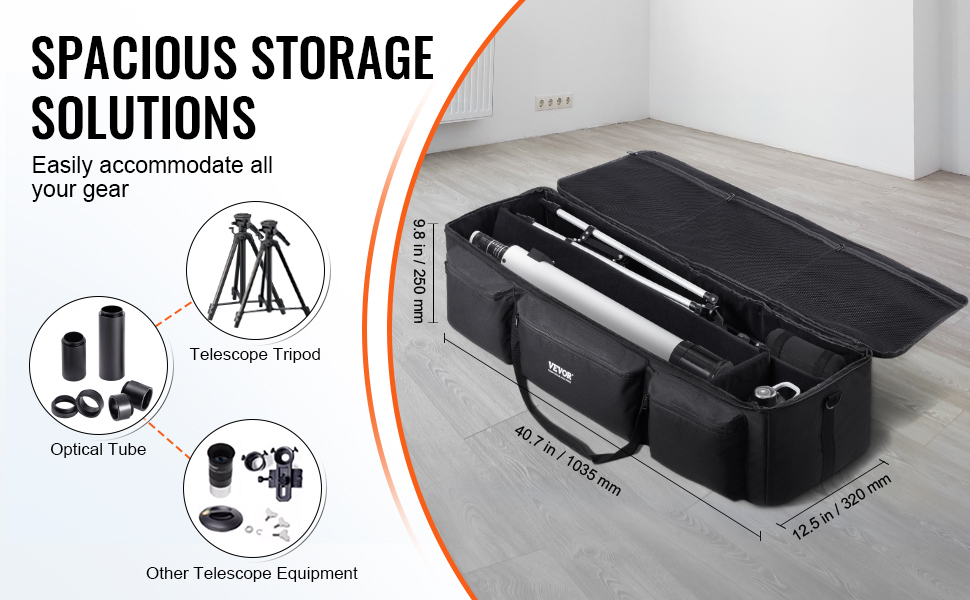 VEVOR Telescope Case 40.7" Multipurpose Shock-Absorbent Telescope ...