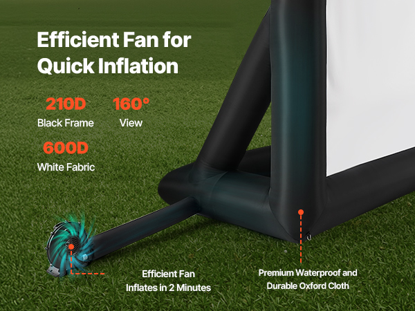 VEVOR 20FT Inflatable Projector Screen, Inflatable Movie Screen Outdoor ...