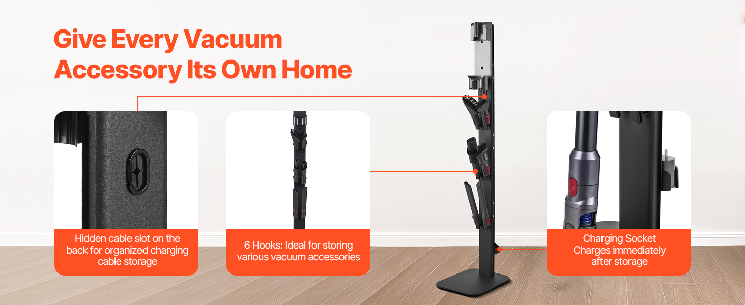 Vacuum Stand for Dyson Multi-Models Stable Storage Bracket Holder Black ...