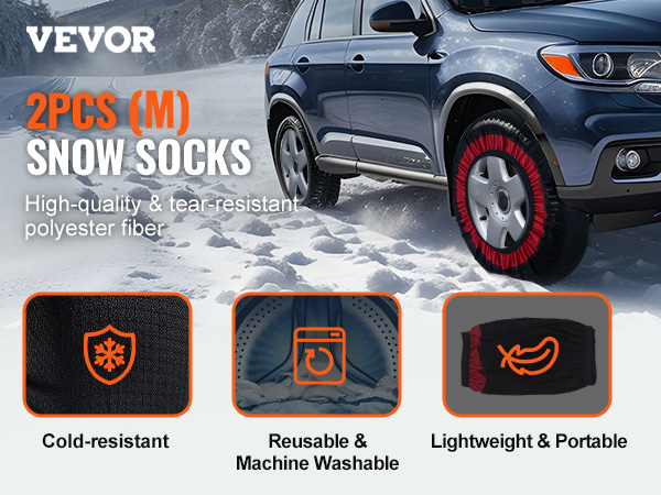 VEVOR 2PCS Thickened Snow Socks for Tires Snow Traction Tire Cover ...