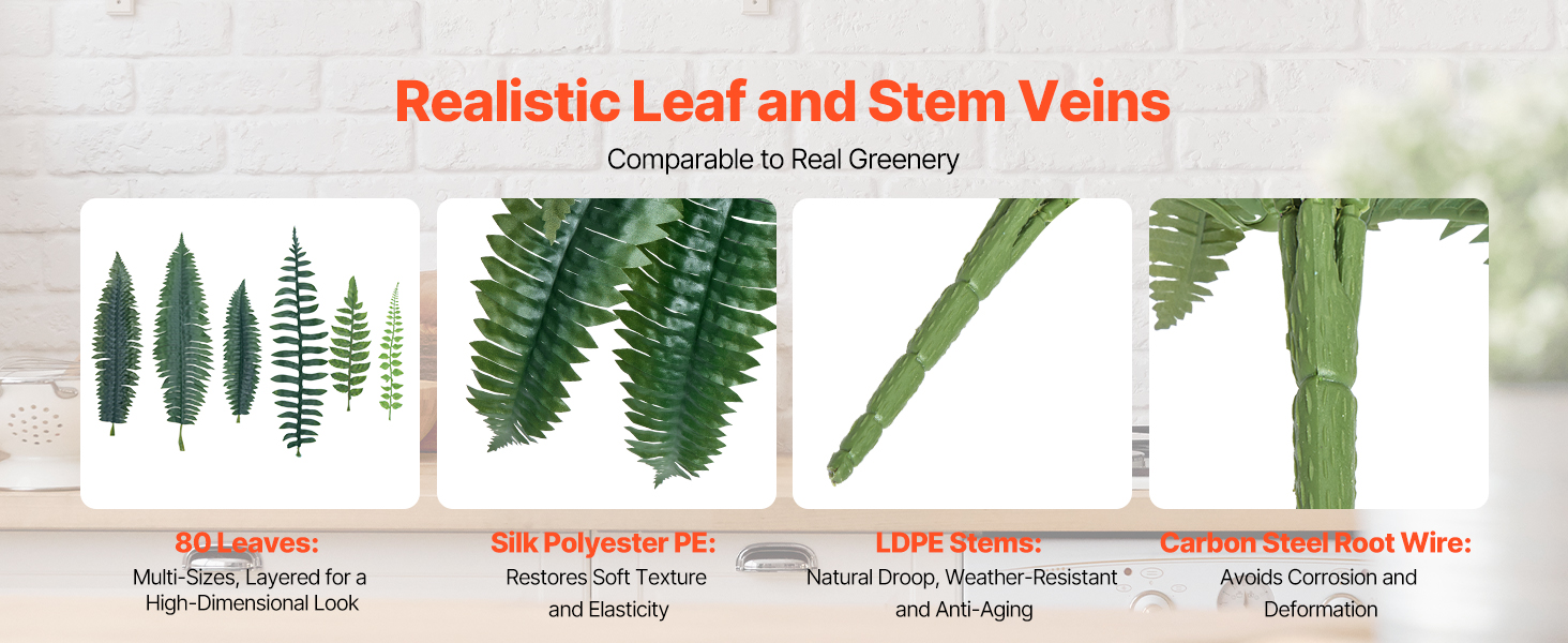 Artificial Boston Ferns Large Plastic Fern 80 Branches Indoor Outdoor ...