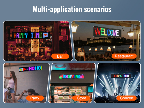 VEVOR Programmable LED Sign, P10 Full Color LED Scrolling Panel, DIY Custom Text Animation ...