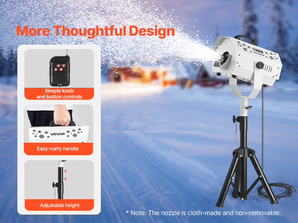 VEVOR Snow Machine 1200W Snow Making Machine with Height Adjustable ...