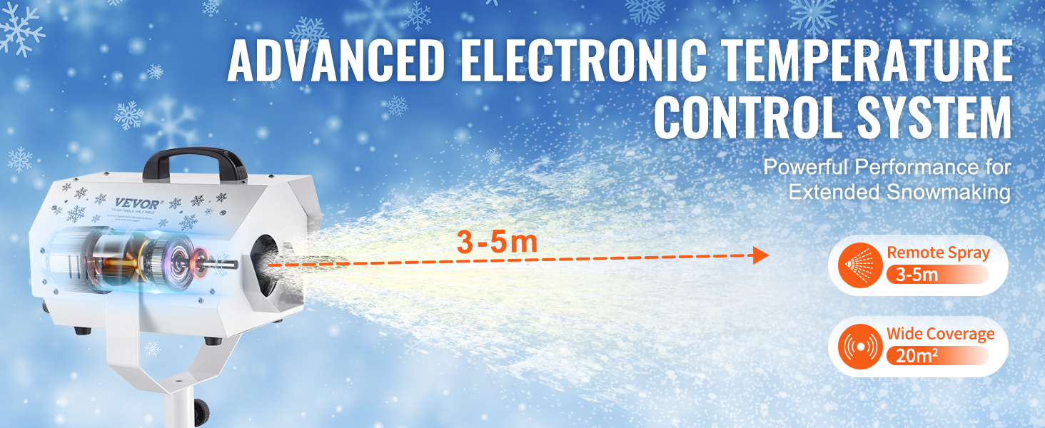 VEVOR Snow Machine 1200W Snow Making Machine with Height Adjustable ...