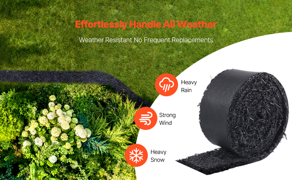 VEVOR Rubber Mulch for Landscaping, Recycled Rubber Mulch Mat 120 x 4 ...