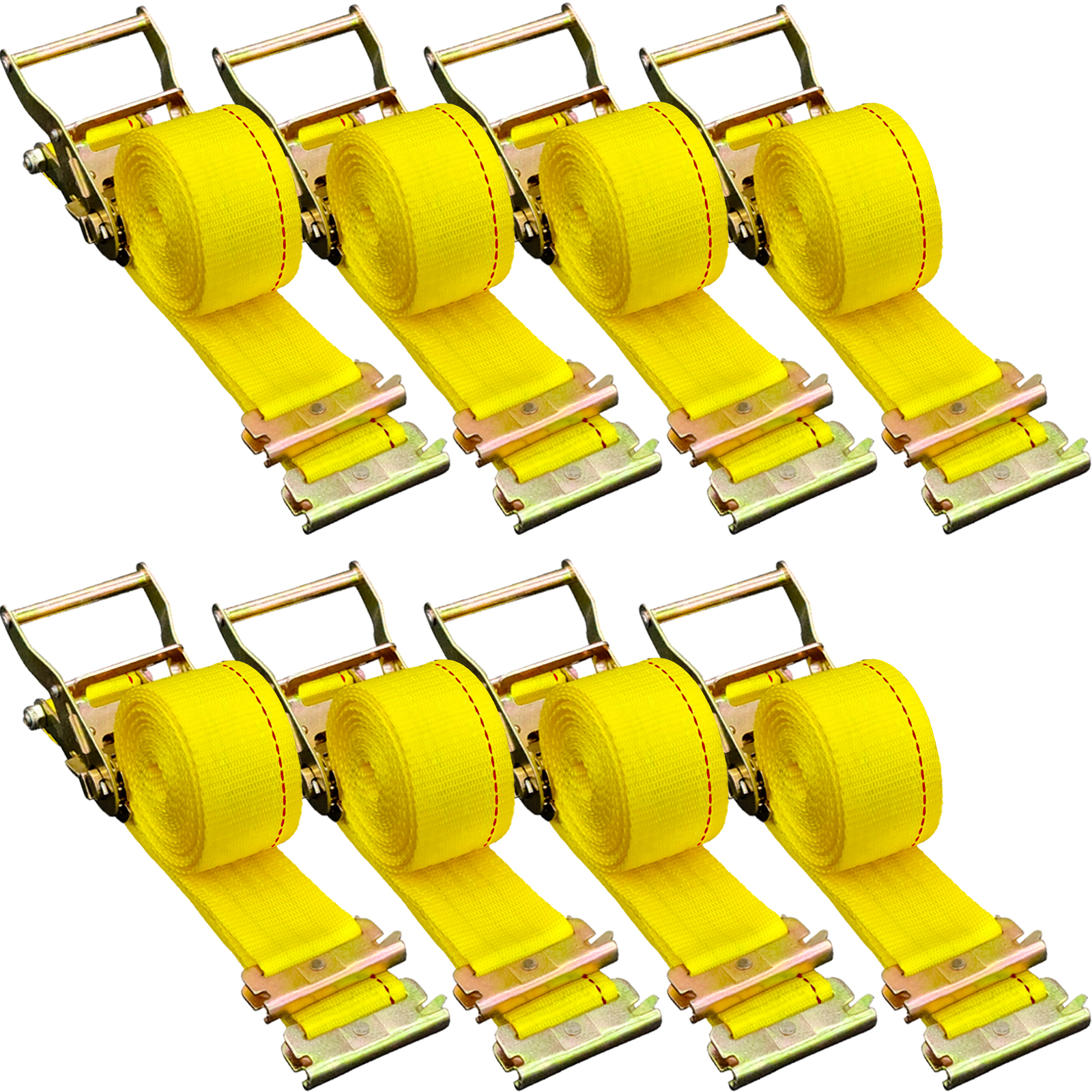 VEVOR E-Track Ratchet Strap, 8 Pack 2" x 15' E Track Straps 4400 lbs ...