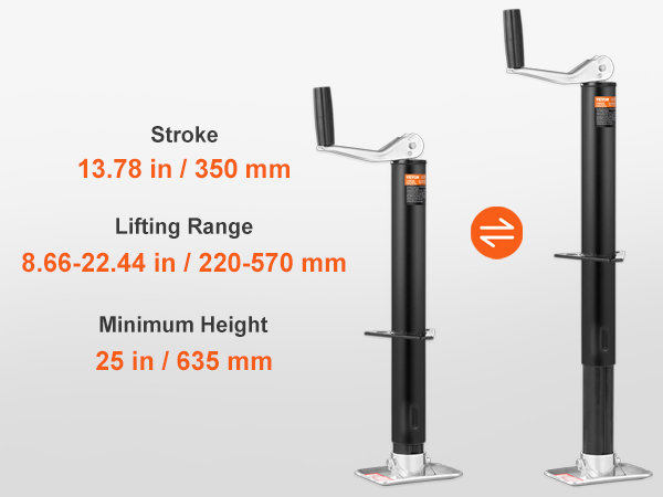 VEVOR Trailer Jack, Trailer Tongue Jack A-frame Bolt on Weight Capacity ...