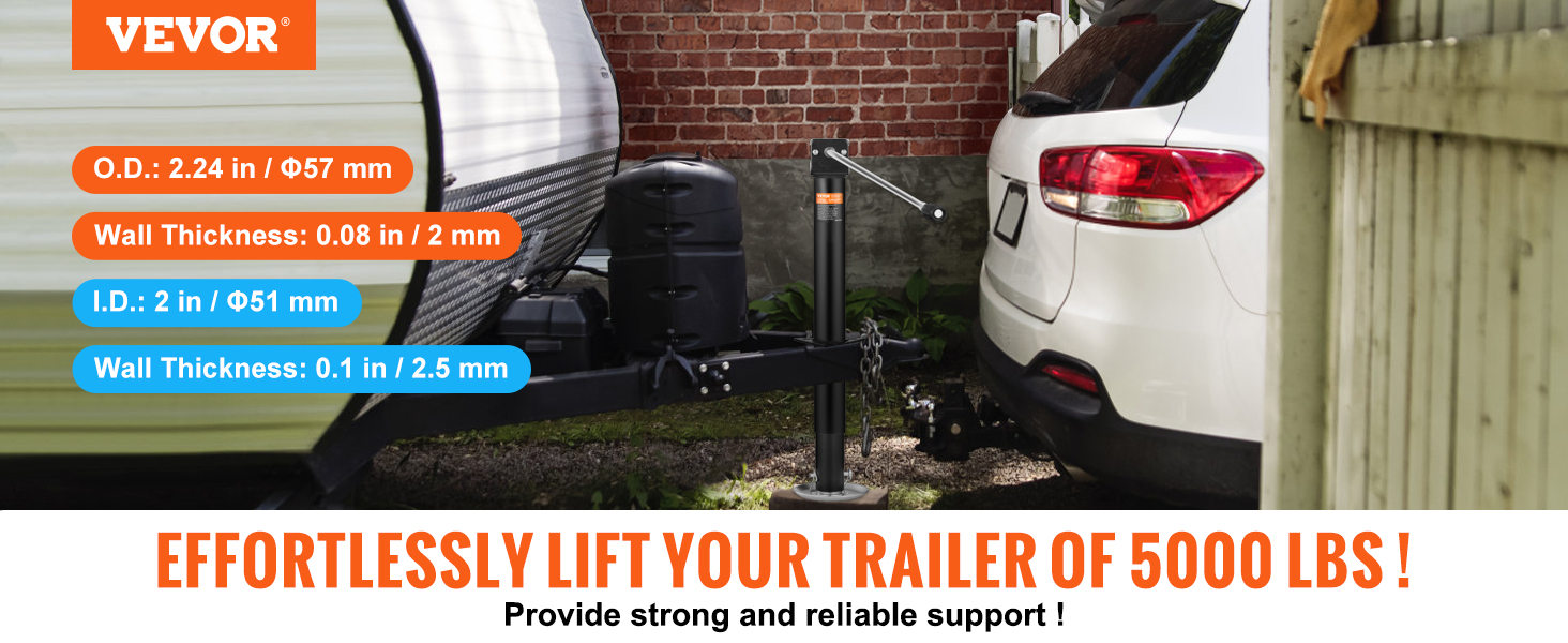 VEVOR Trailer Jack, Trailer Tongue Jack A-frame Bolt on Weight Capacity ...